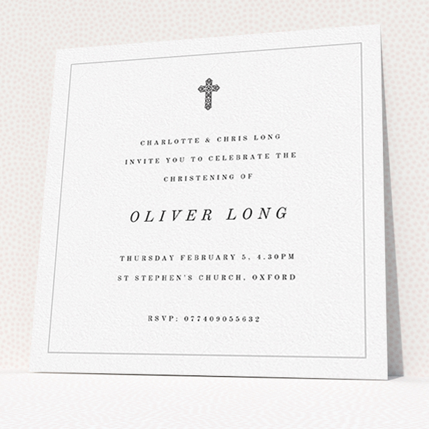Simple Religious Design in Christening Invitations